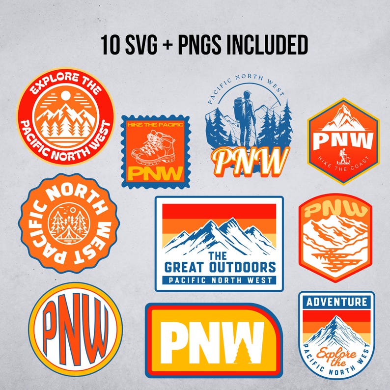 Pacific North West (PNW) Graphics Bundle – PNG & SVG Files (digital ...