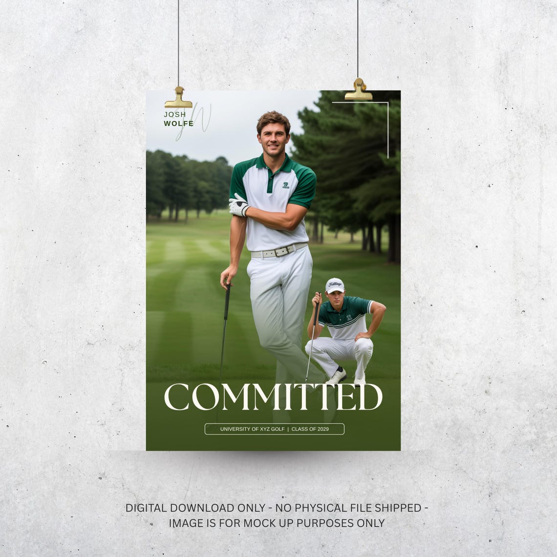 Committed GOLF Poster - Canva Template - A3 Size, Fully Customizable ...
