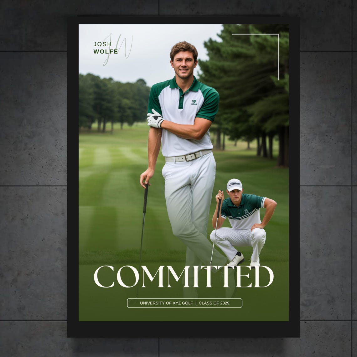 Committed GOLF Poster - Canva Template - A3 Size, Fully Customizable ...