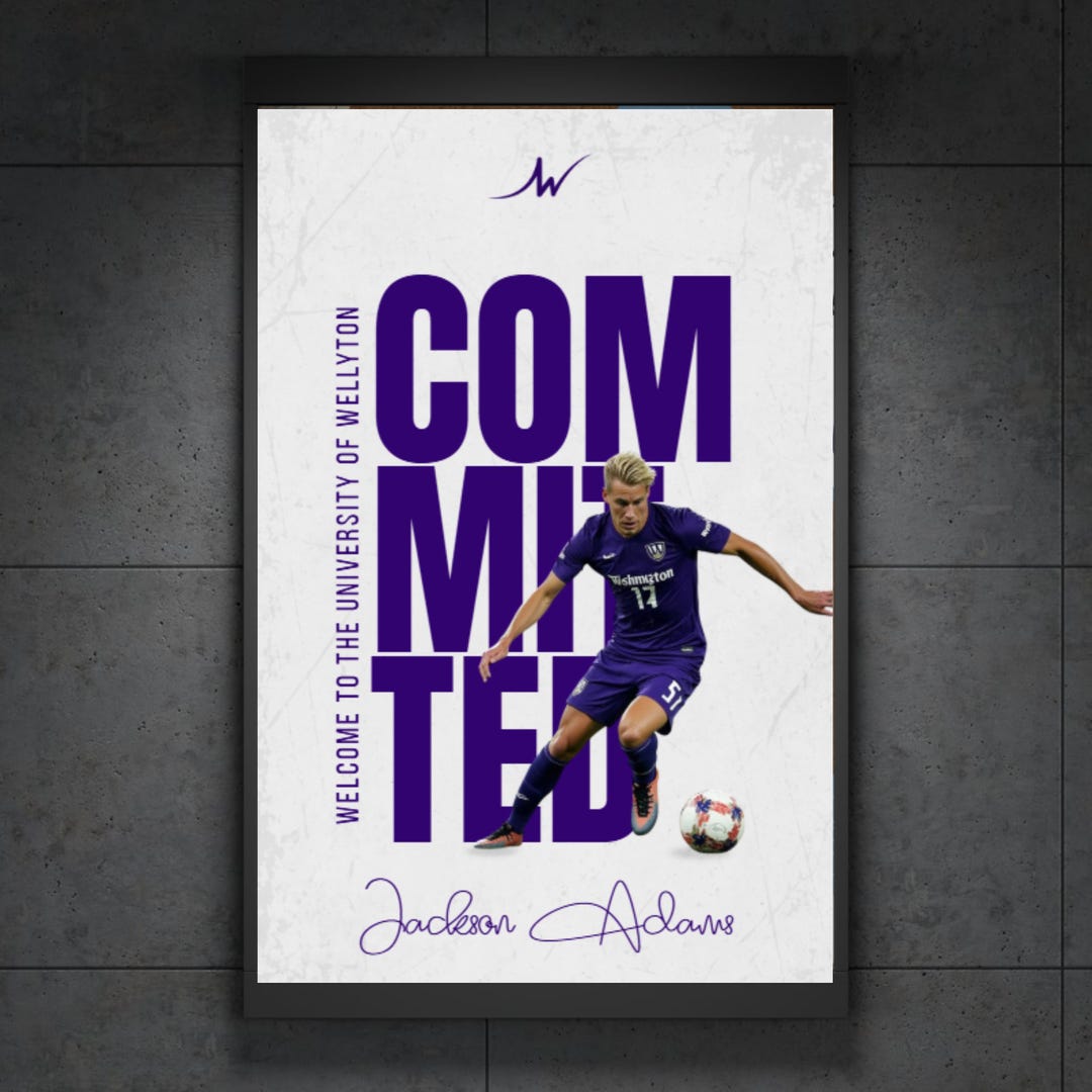 Committed Sports Athlete Poster - Canva Template - A3 Size, Fully ...