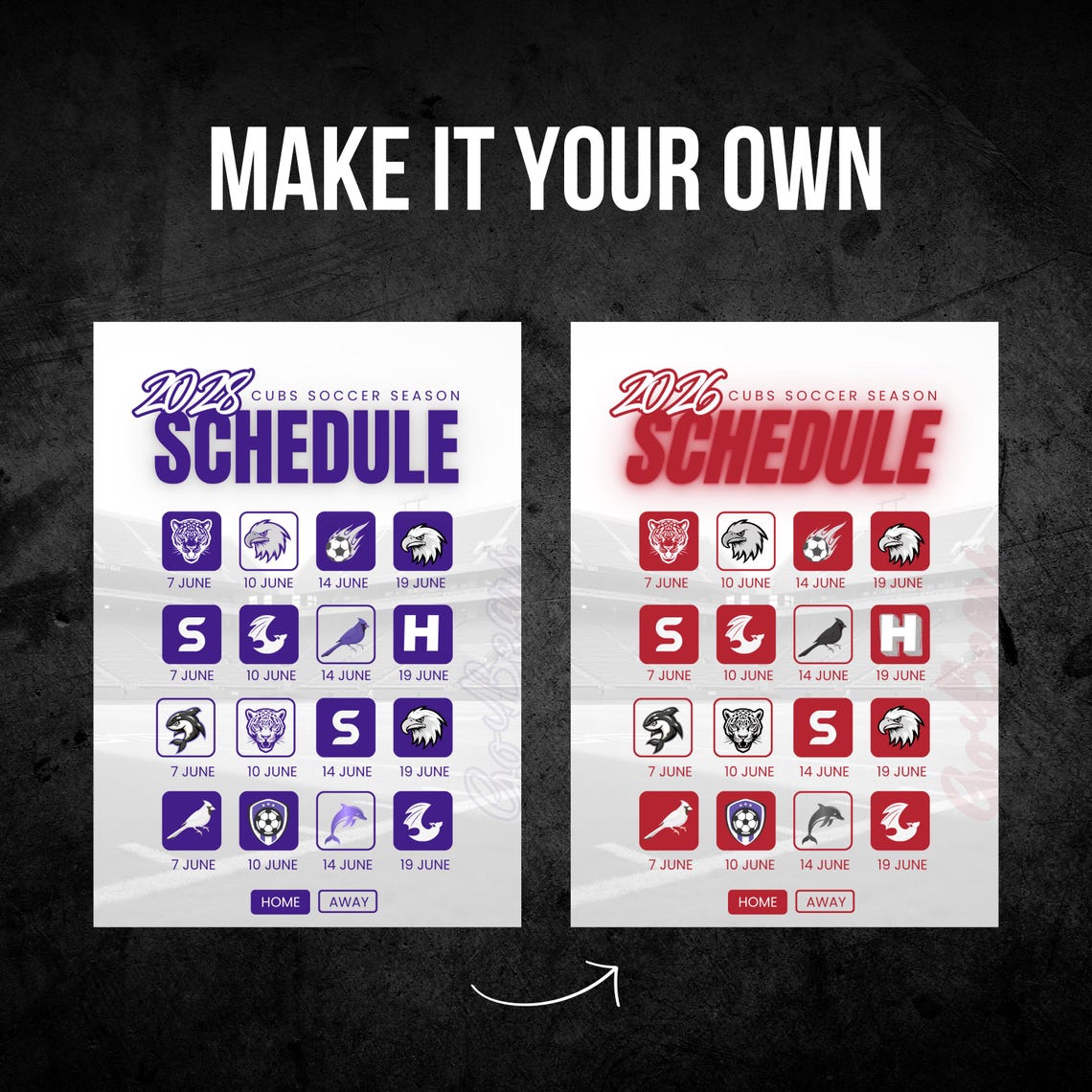Season Schedule Poster Design Canva Template - A3 Size, Fully ...