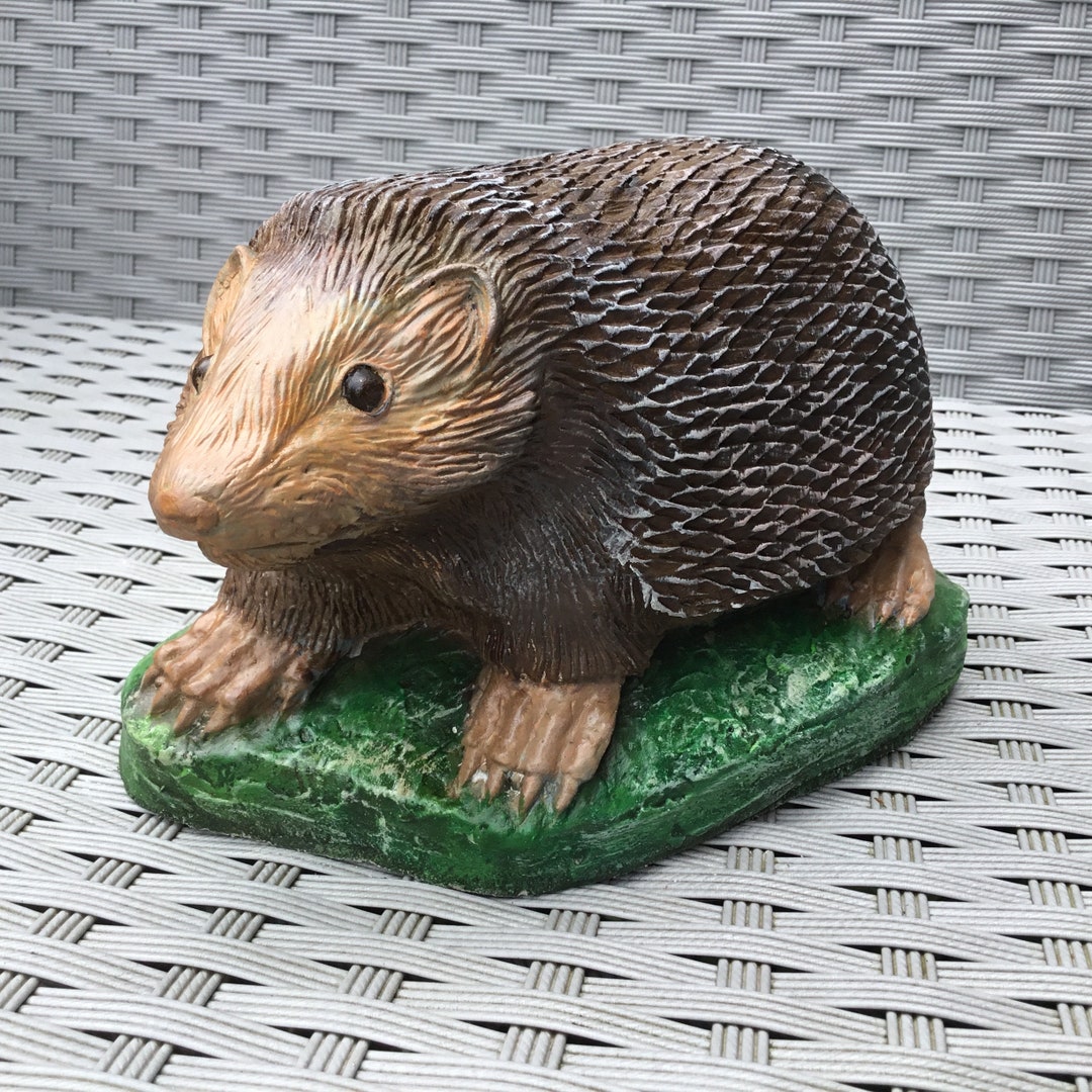 Hedgehog Garden Ornament Statue Hand Cast and Hand Painted 18cm in ...
