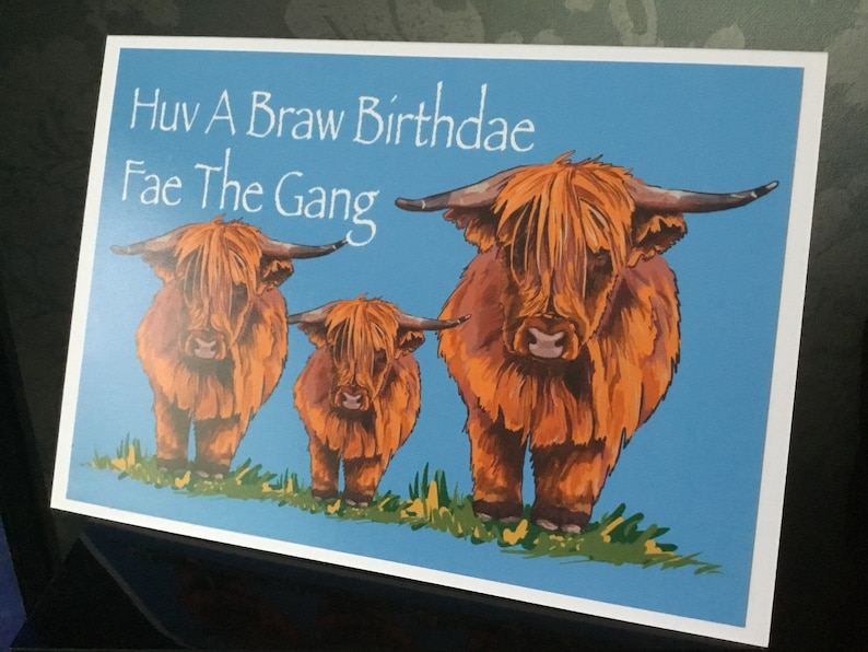 Scottish Birthday Card From Family - Etsy