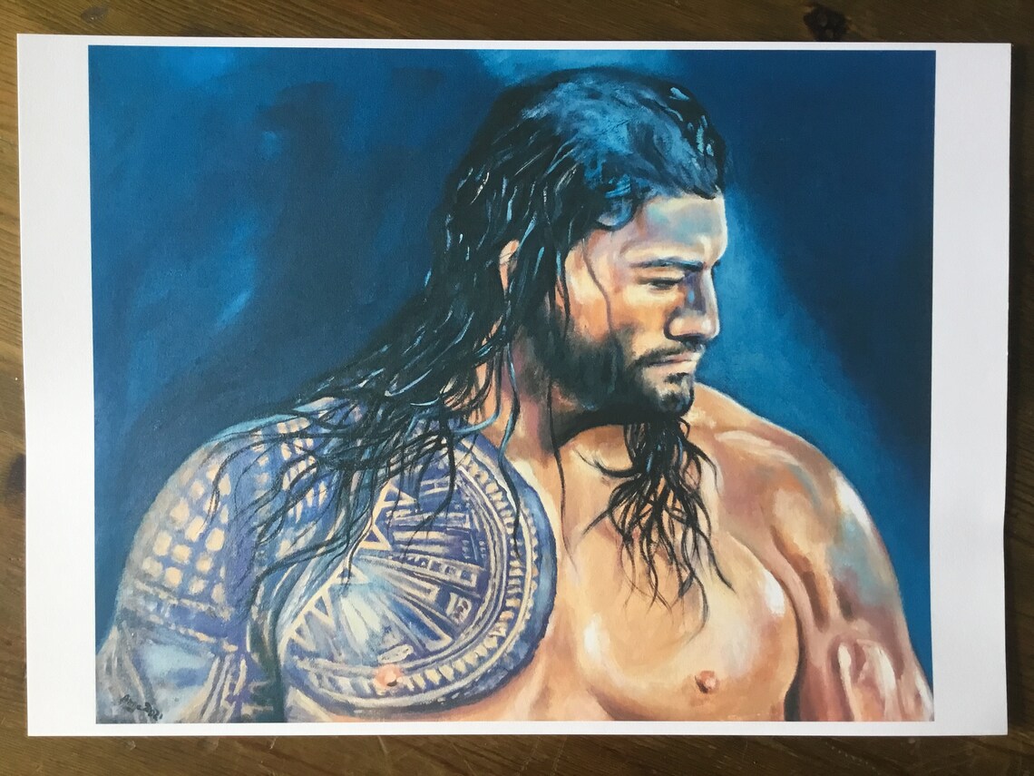 Roman Reigns WWE fan art print | Etsy