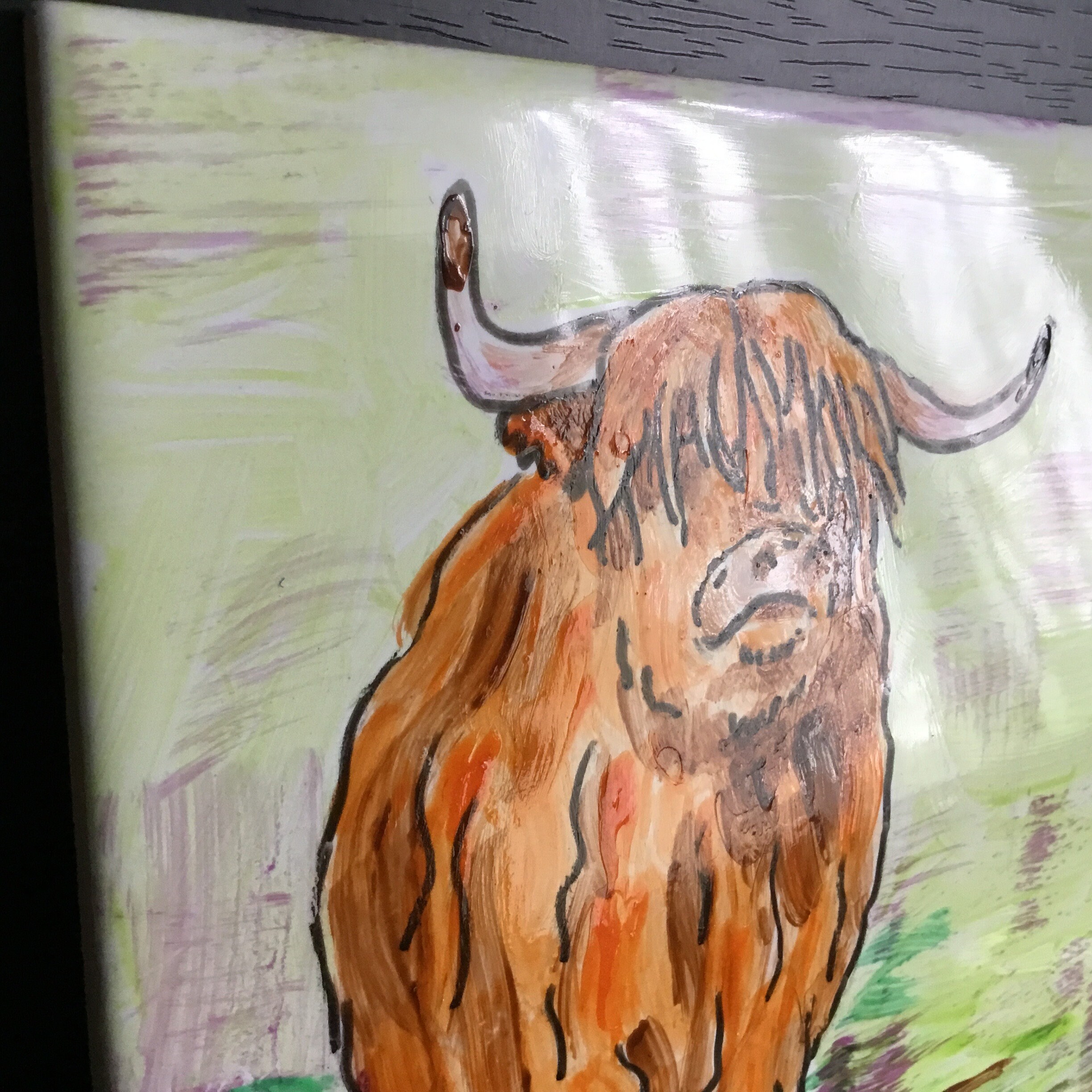 Highland Cow Ceramic Wall Tiles Hand Painted - Etsy