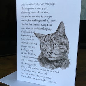 The Cat Poem Art Card for Any Occasion - Etsy