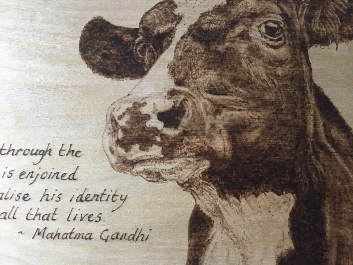 Holy Cow Unique Pyrography on Birch Plywood - Etsy