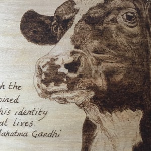 Holy Cow Unique Pyrography on Birch Plywood - Etsy
