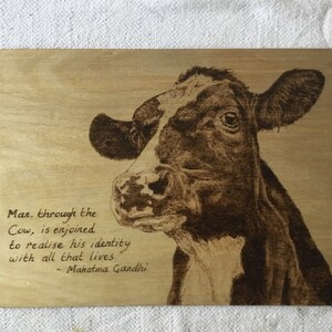 Holy Cow Unique Pyrography on Birch Plywood - Etsy
