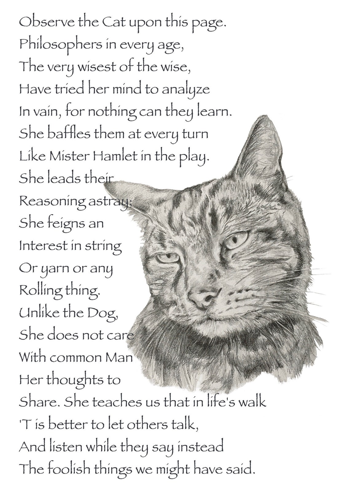 The Cat Poem With Tabby Cat Unframed Print - Etsy