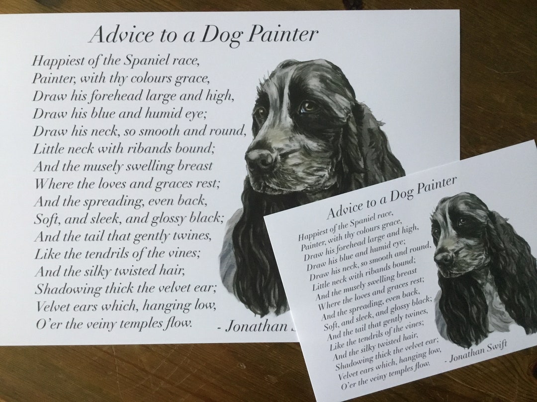 Spaniel Dog - Poem and Art Print - A4 or 5x7” - Etsy