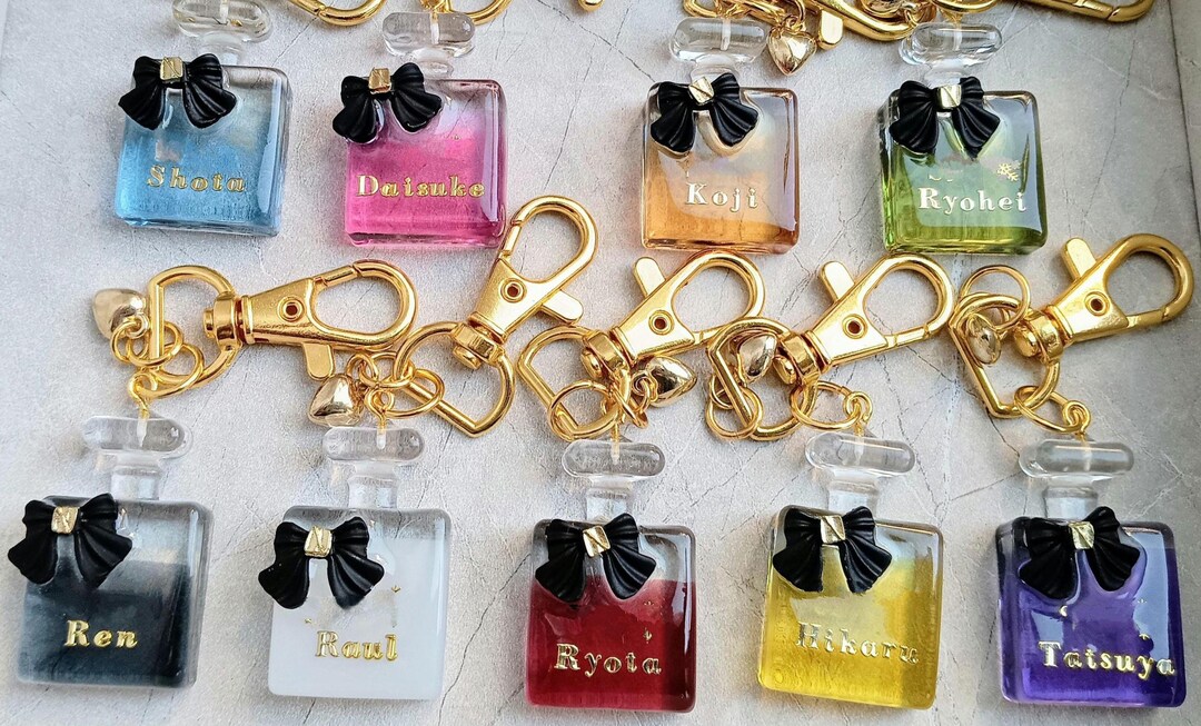 Customized Keychain [colorful Perfume Bottle Charm] Handmade/resin ...