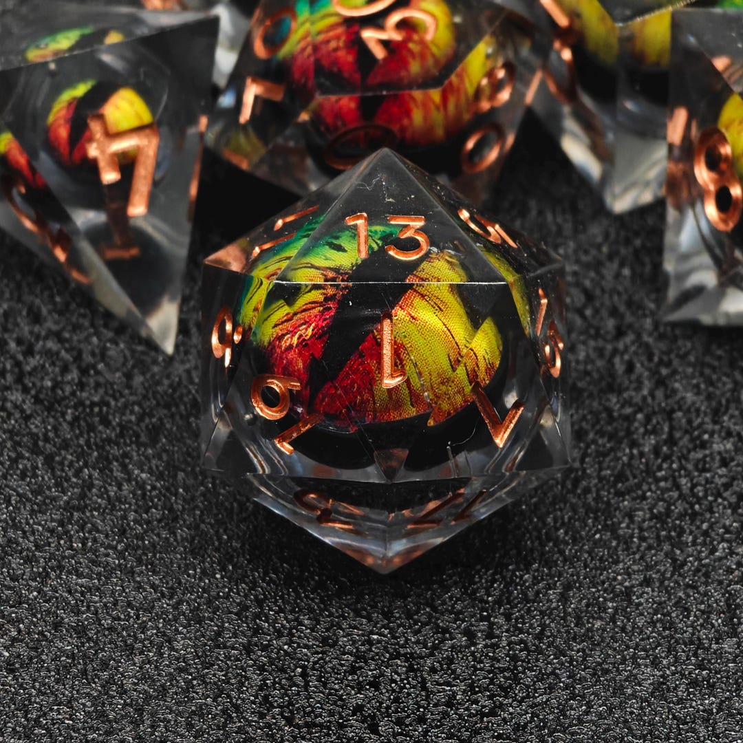 Color Dragon Eye Dice Set, Dragon Eye Dice, Handmade Sharp Edge Resin ...