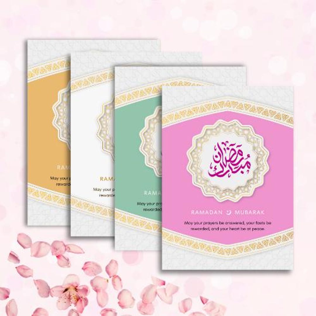Set of 4 Ramadan Cards | Ramadan Mubarak Wall Art Digital Download ...