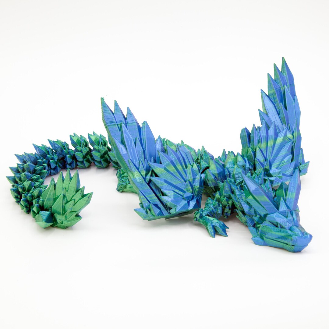 Cinderwing3d 3D Printed Crystalwing Dragon 46cm Long Articulated Dragon ...