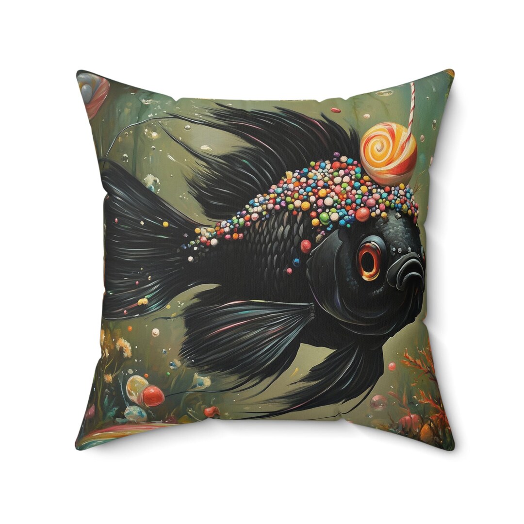 Cute Kawaii Gothic-style Betta Fish Print, Sweet Candyland-style ...