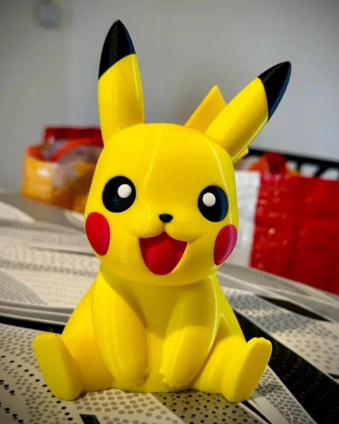 3D Printed Pikachu Figurine Handmade Pokémon Decor, Cute Pikachu ...
