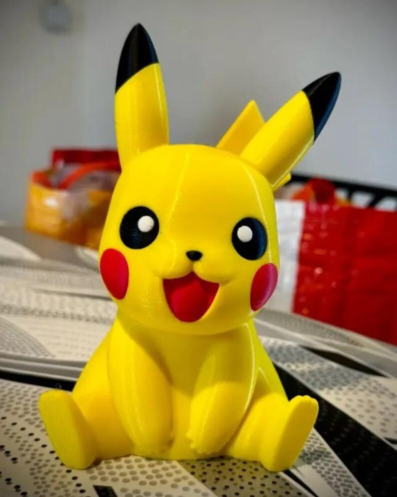 3D Printed Pikachu Figurine Handmade Pokémon Decor, Cute Pikachu ...