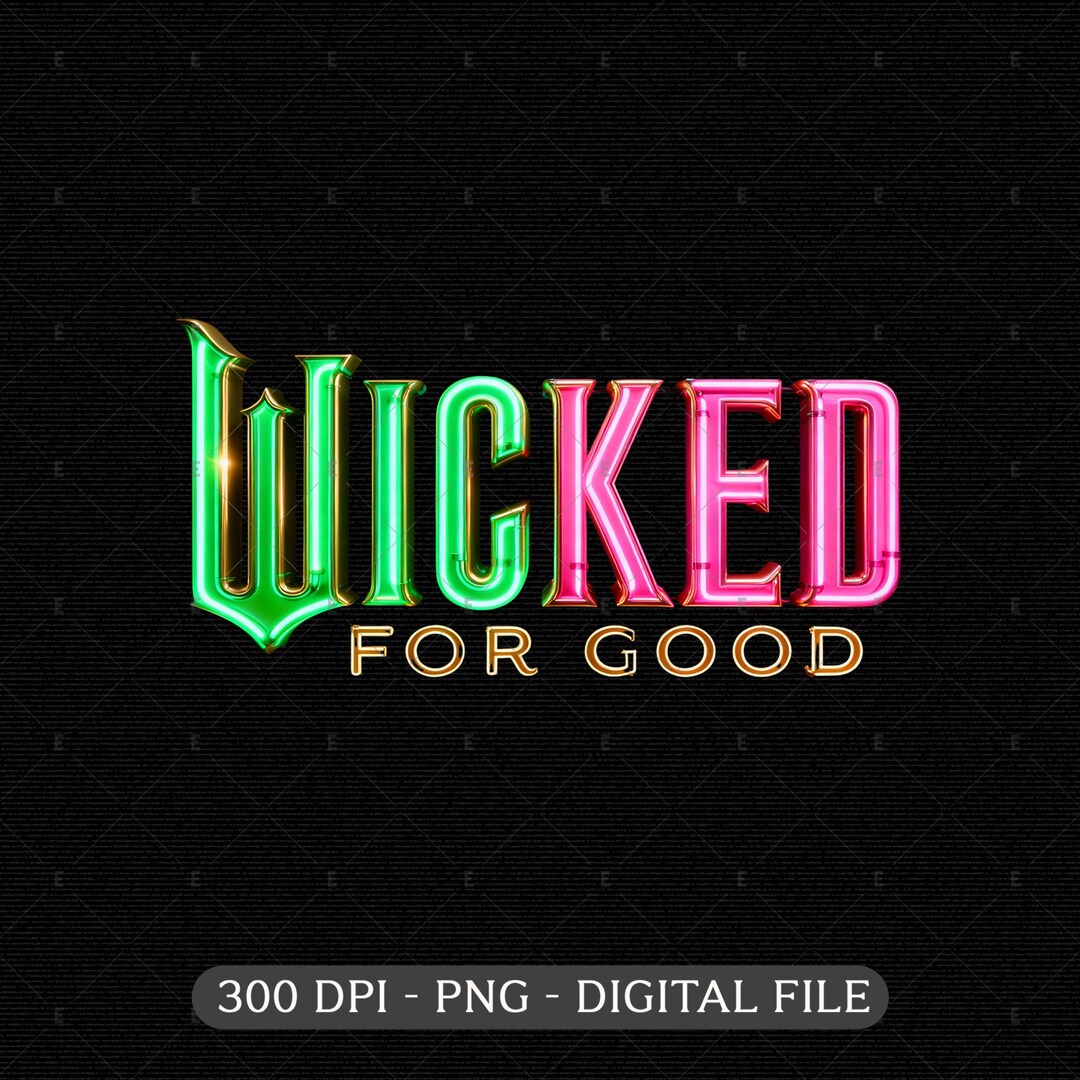 Wicked Neon Logo PNG, Wicked for Good Neon Logo PNG, Neon Wicked Sign ...