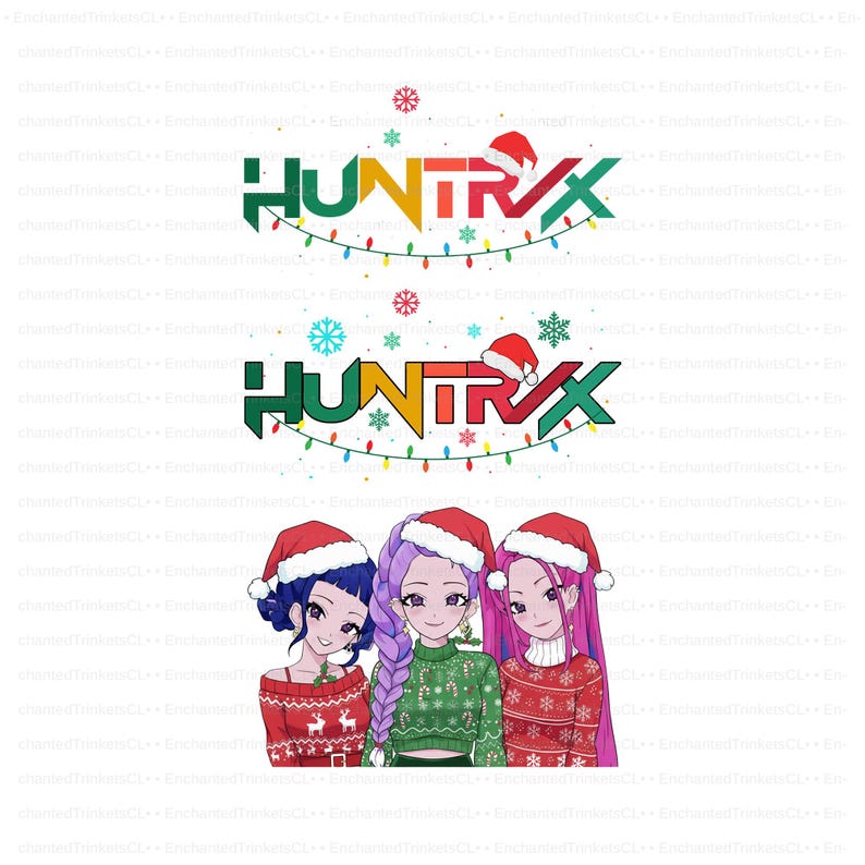 Huntrix Merry Christmas PNG, Kpop Demon Hunters Xmas Bundle, Saja Boys ...