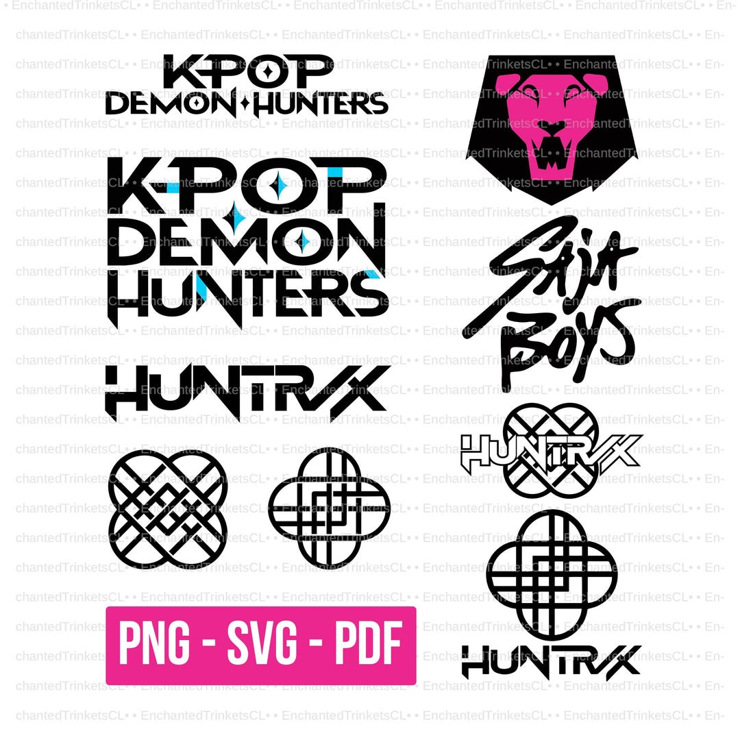 Huntrix Logo, Saja Boys Logo, Kpop Demon Hunters SVG Files for Cricut ...