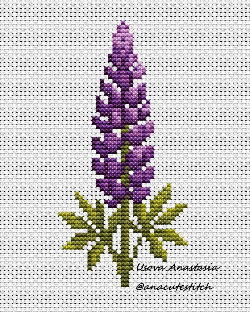 Cross Stitch Pattern Lupin Flower: Printable PDF + Saga File - Etsy
