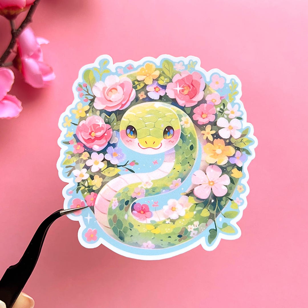 Snake Sticker: Waterproof Vinyl Sticker, Matte Laminated - Etsy