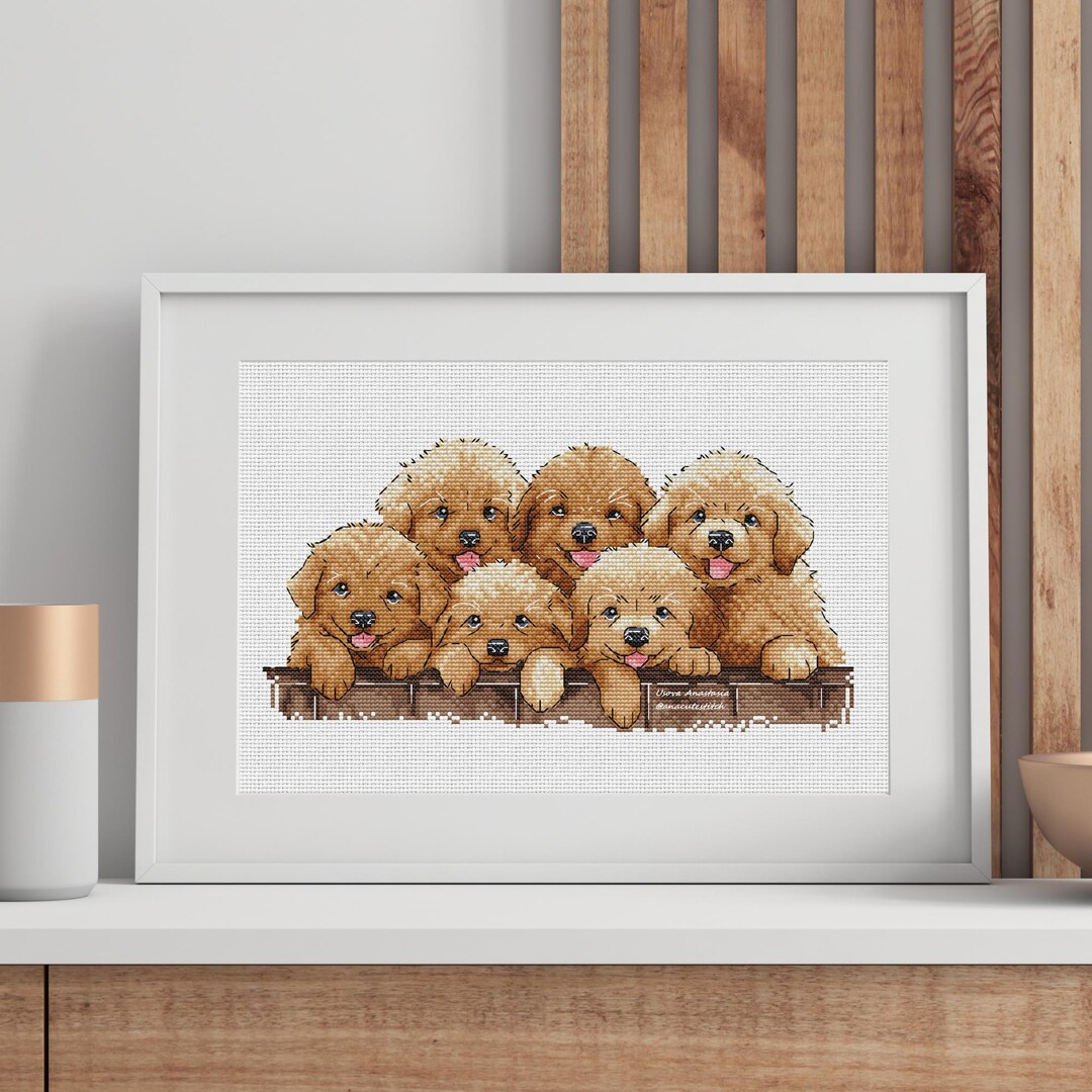 Cross Stitch Pattern Puppies, Cross Stitch Chart, Instant Download PDF ...