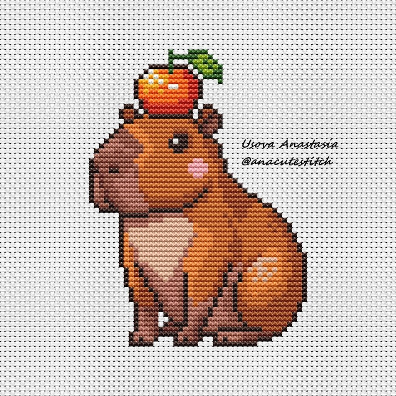 Cross Stitch Pattern Capybara Easy Cross Stitch Pattern for Beginners ...
