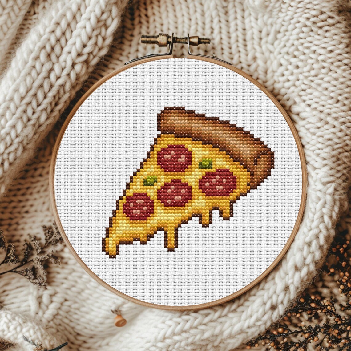 Cross Stitch Pattern Pizza: Printable PDF + Saga File - Etsy