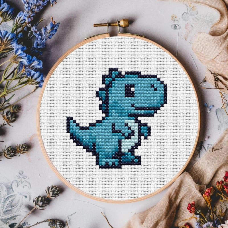 Dinosaur Cross Stitch - Etsy