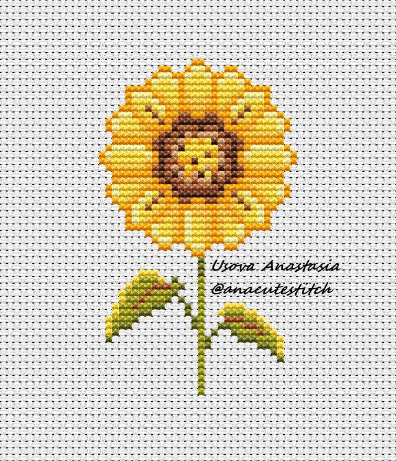 Cross Stitch Pattern Sunflower: Printable PDF + Saga File - Etsy