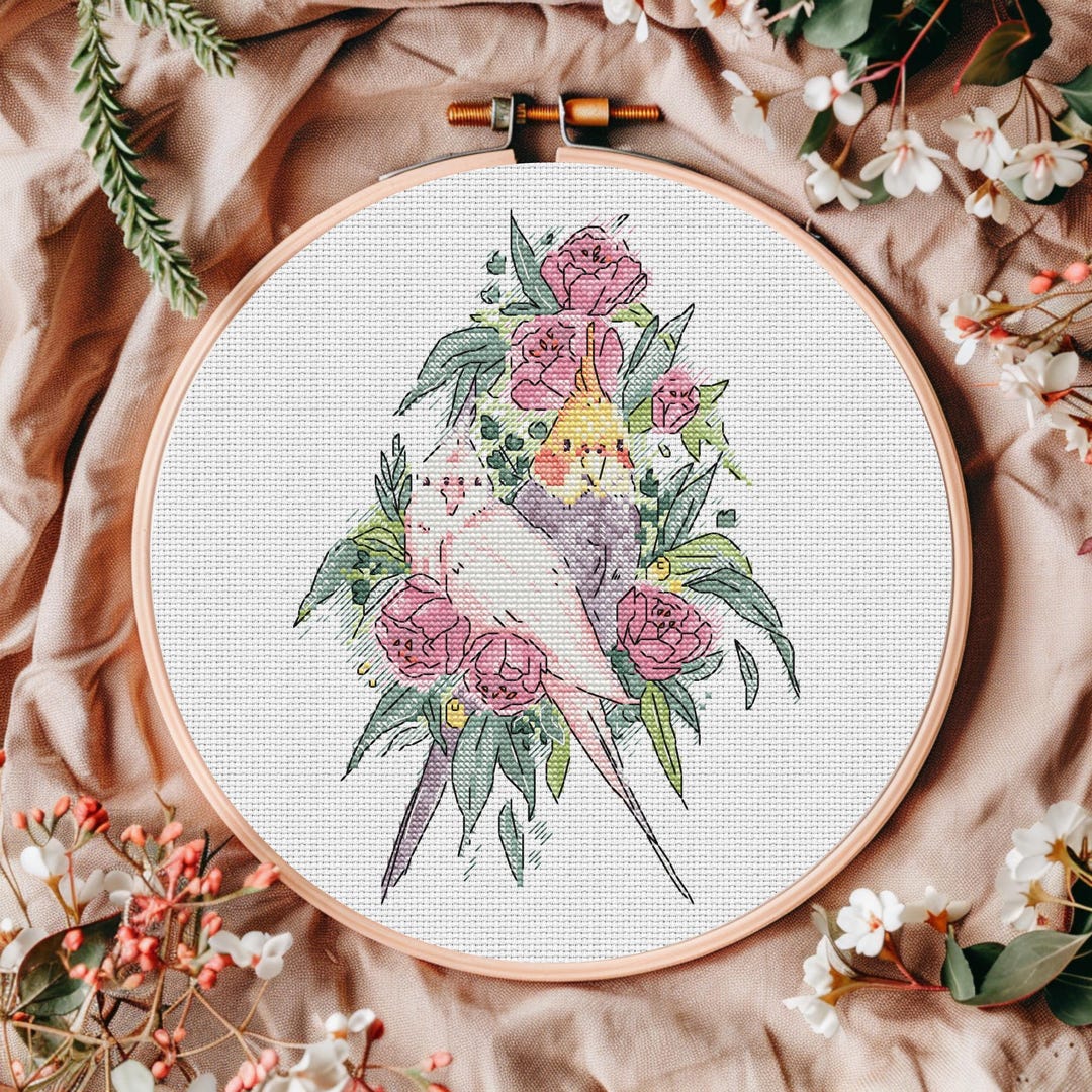 Cross Stitch Pattern Lovely Birds, Cross Stitch Chart, Cross Stitch ...
