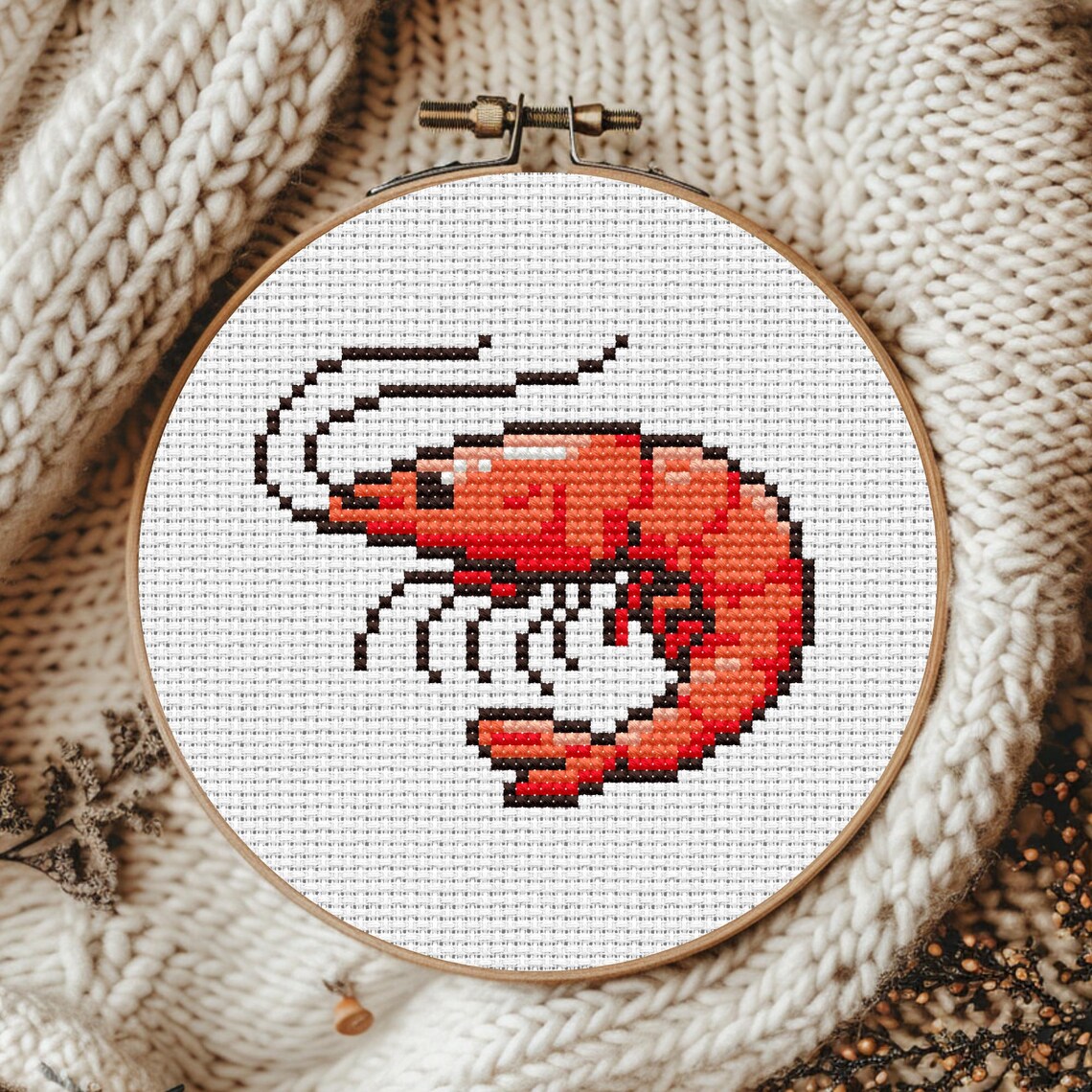 Cross Stitch Pattern Shrimp: Printable PDF + Saga File - Etsy