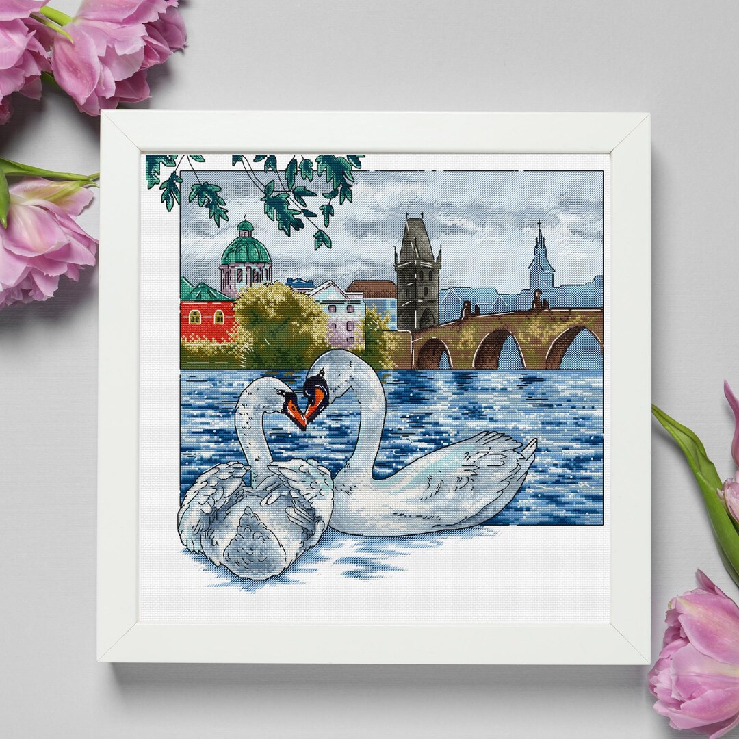 Cross Stitch Pattern Swans, Cross Stitch Czech Republic, Cross Stitch ...
