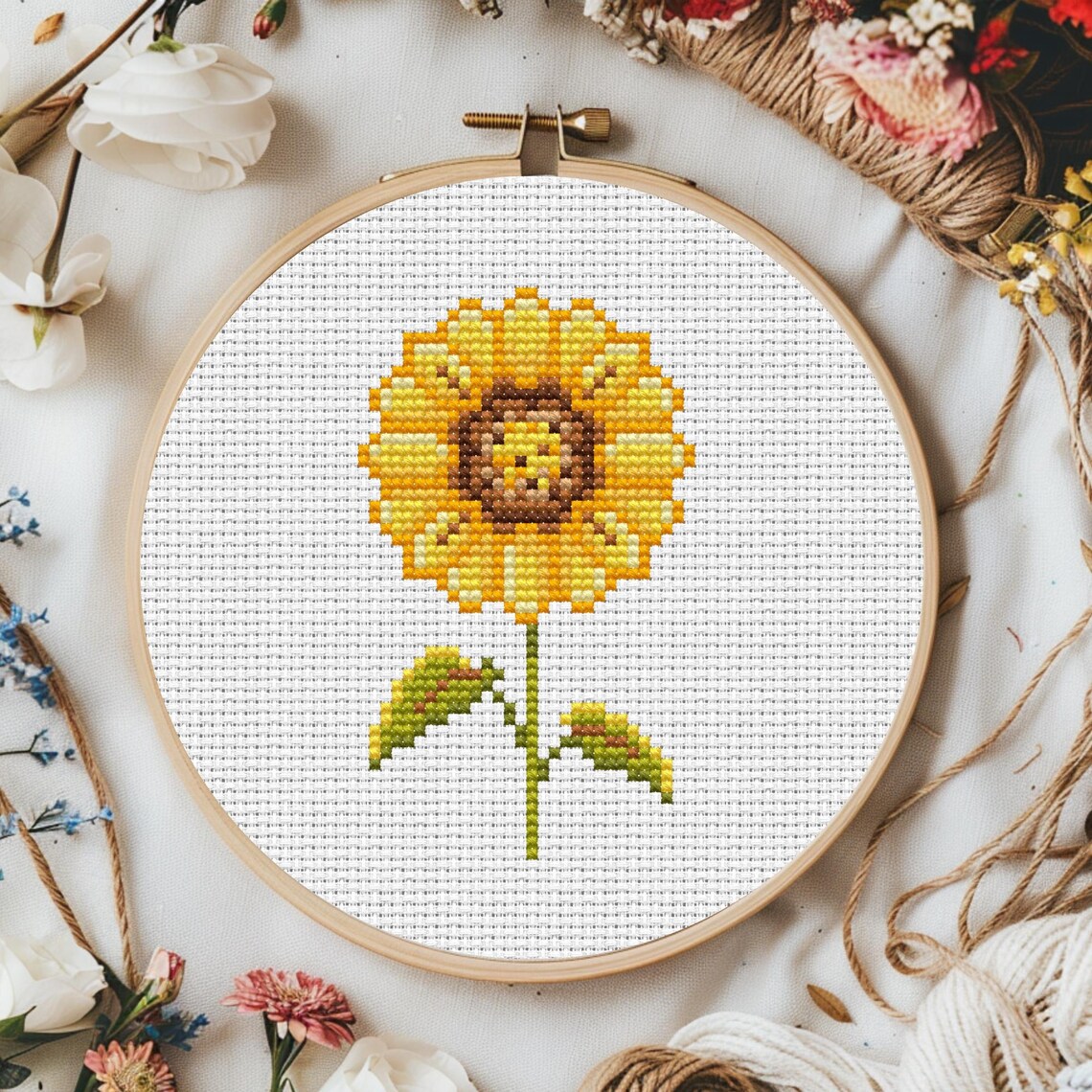 Cross Stitch Pattern Sunflower: Printable PDF + Saga File - Etsy