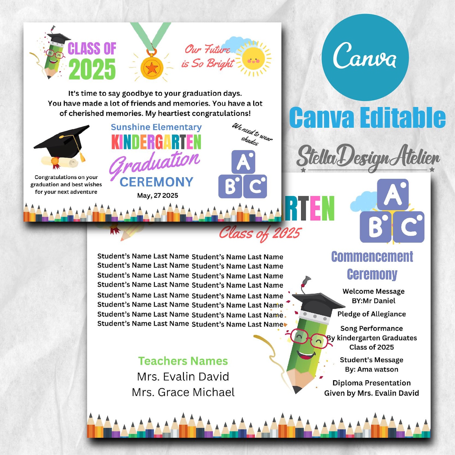 Canva Preschool Graduation Invitation, Prek Announcement Party Invite ...