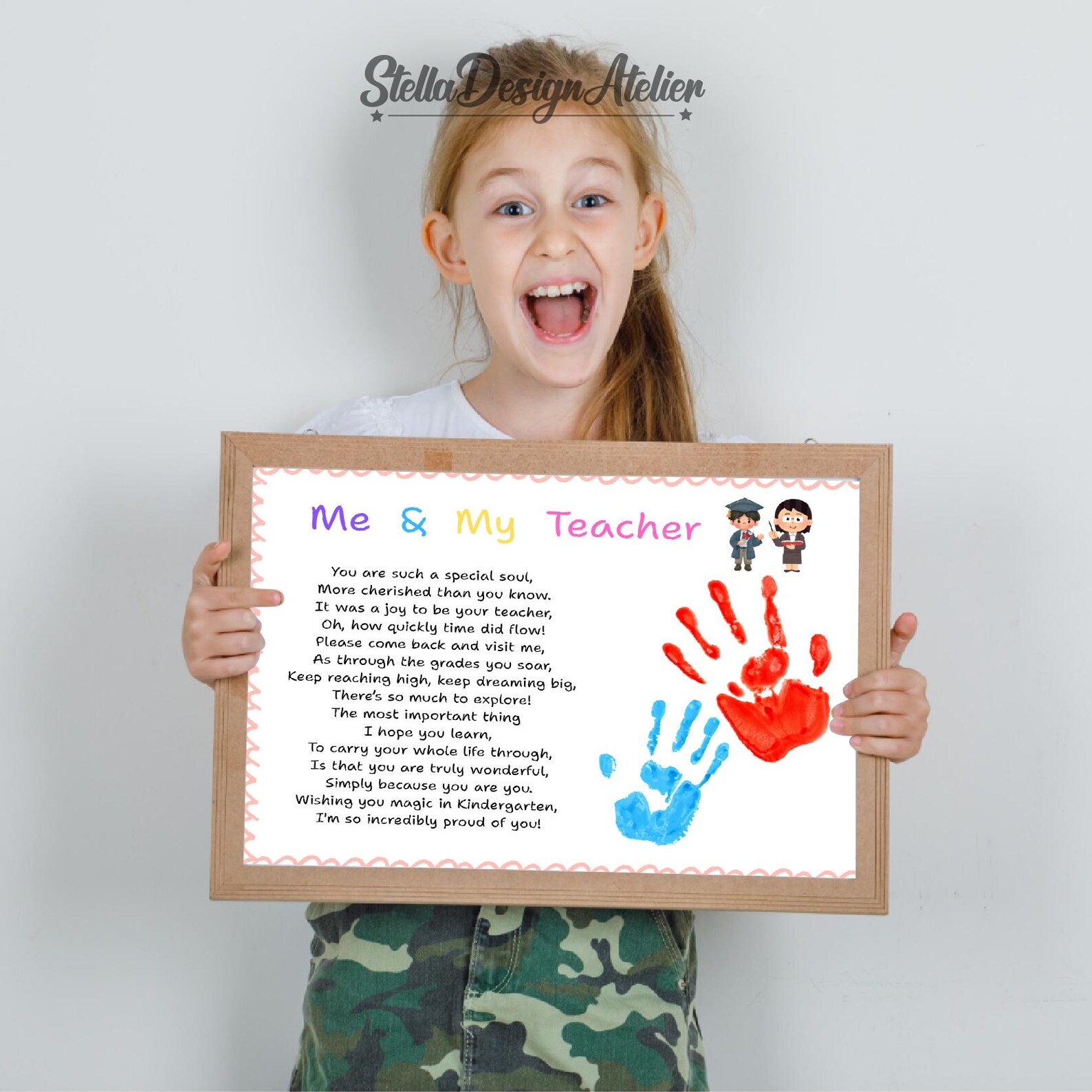 Me & My Teacher, Handprint Art Craft, End of School Poem, Preschool ...