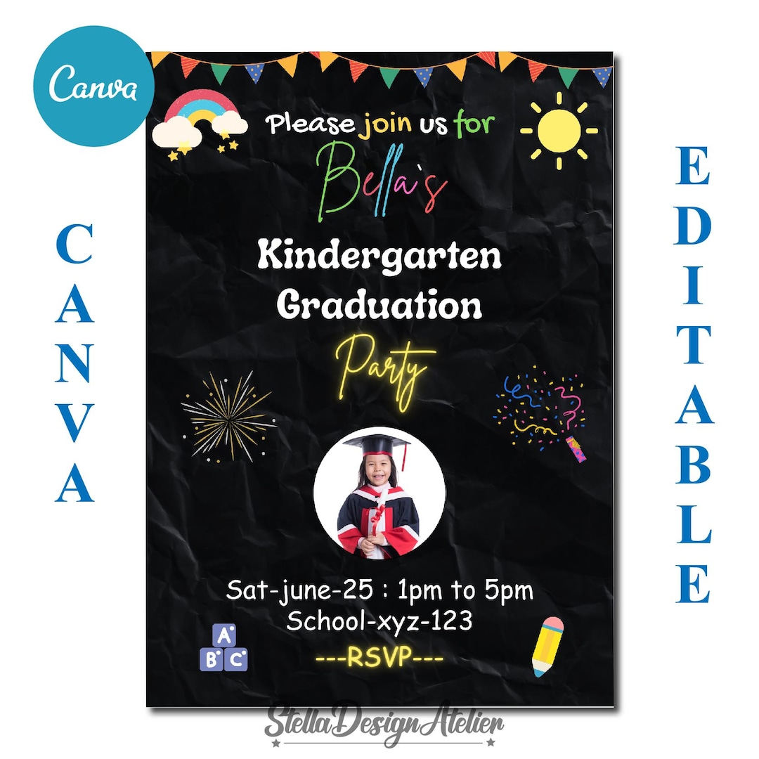 Customizable Kindergarten & Preschool Graduation Celebration Invites ...