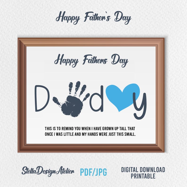 Fathers Day Handprint Printable Craft, Fathers Day Handprint Art, My ...