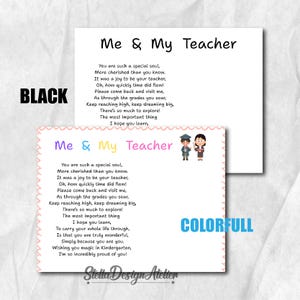 Me & My Teacher, Handprint Art Craft, End of School Poem, Preschool ...