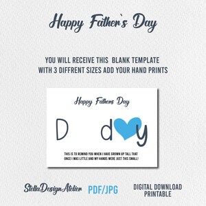 Fathers Day Handprint Printable Craft, Fathers Day Handprint Art, My ...