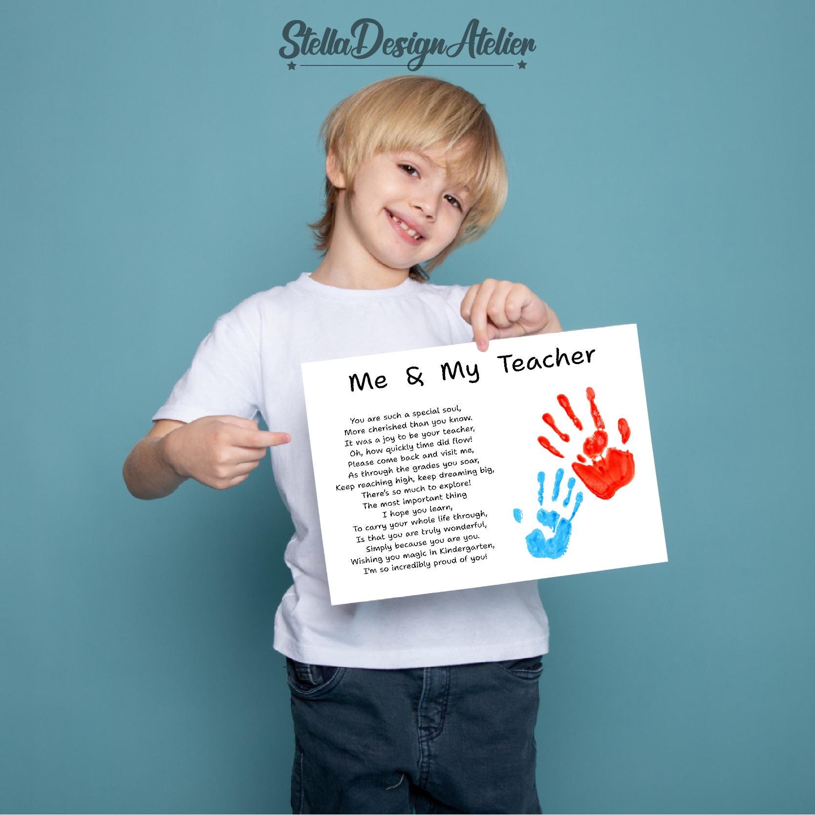 Me & My Teacher, Handprint Art Craft, End of School Poem, Preschool ...