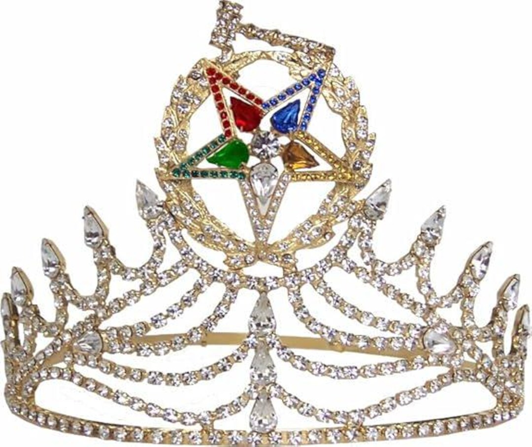 Custom Freemason Royal Crown - Masonic Regalia OES Rhinestone Brass ...