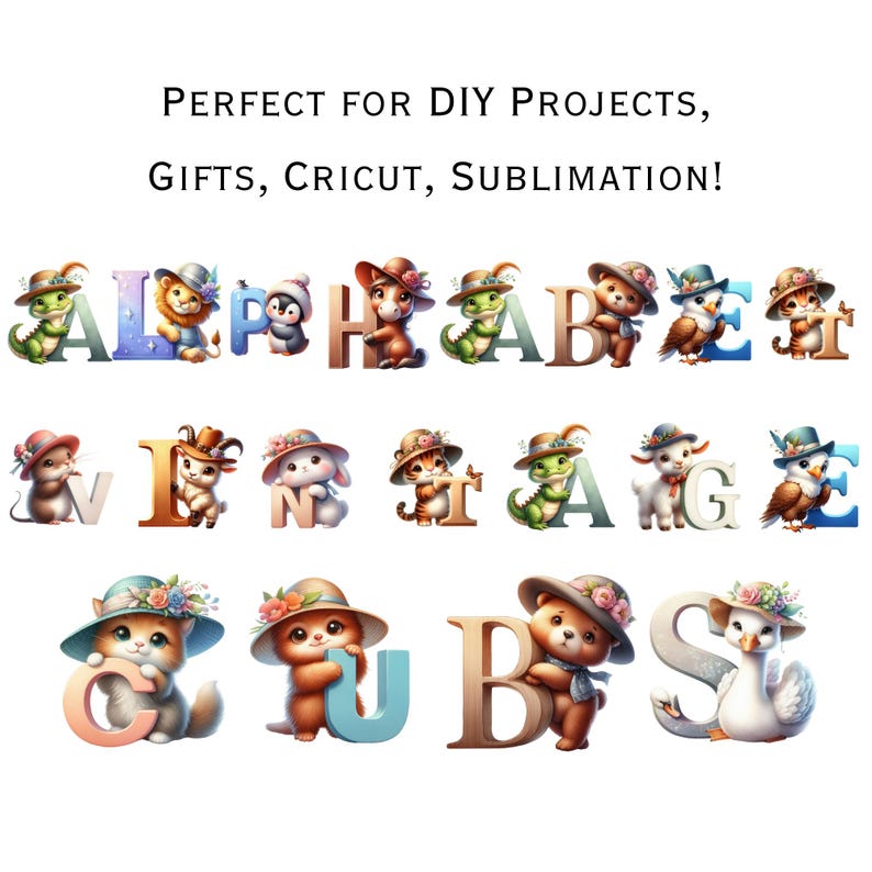 Animal Alphabet PNG | A-Z Clipart Set (digital Download - Etsy
