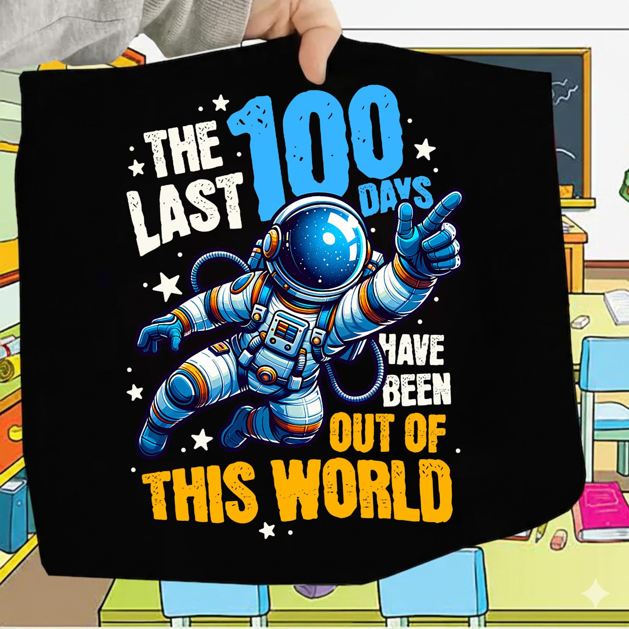 100 Days of School Space PNG Bundle, Astronaut 100 Days Smarter, I ...