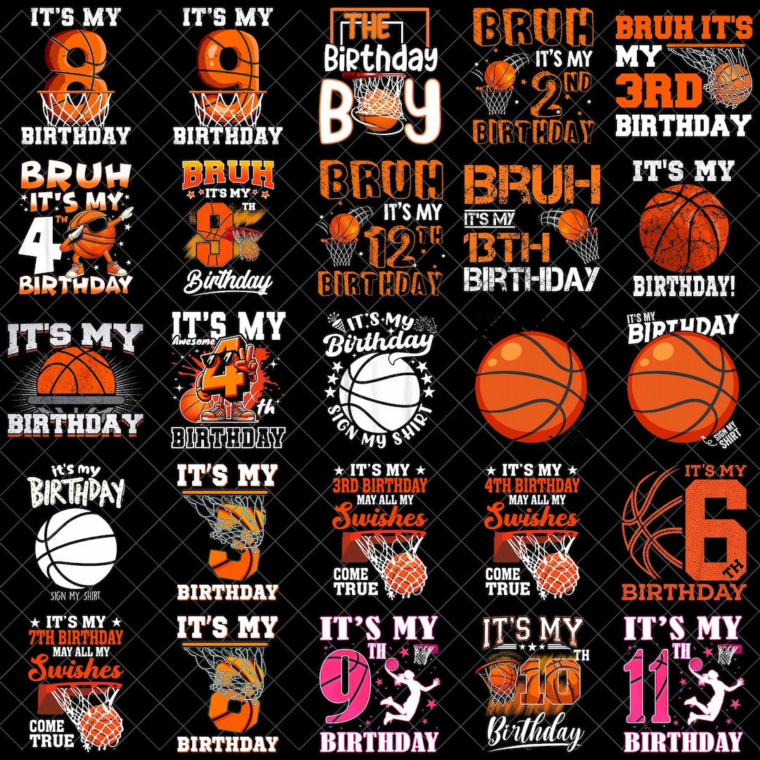 Basketball Birthday PNG Bundle, It’s My Birthday Number Png, Sports ...