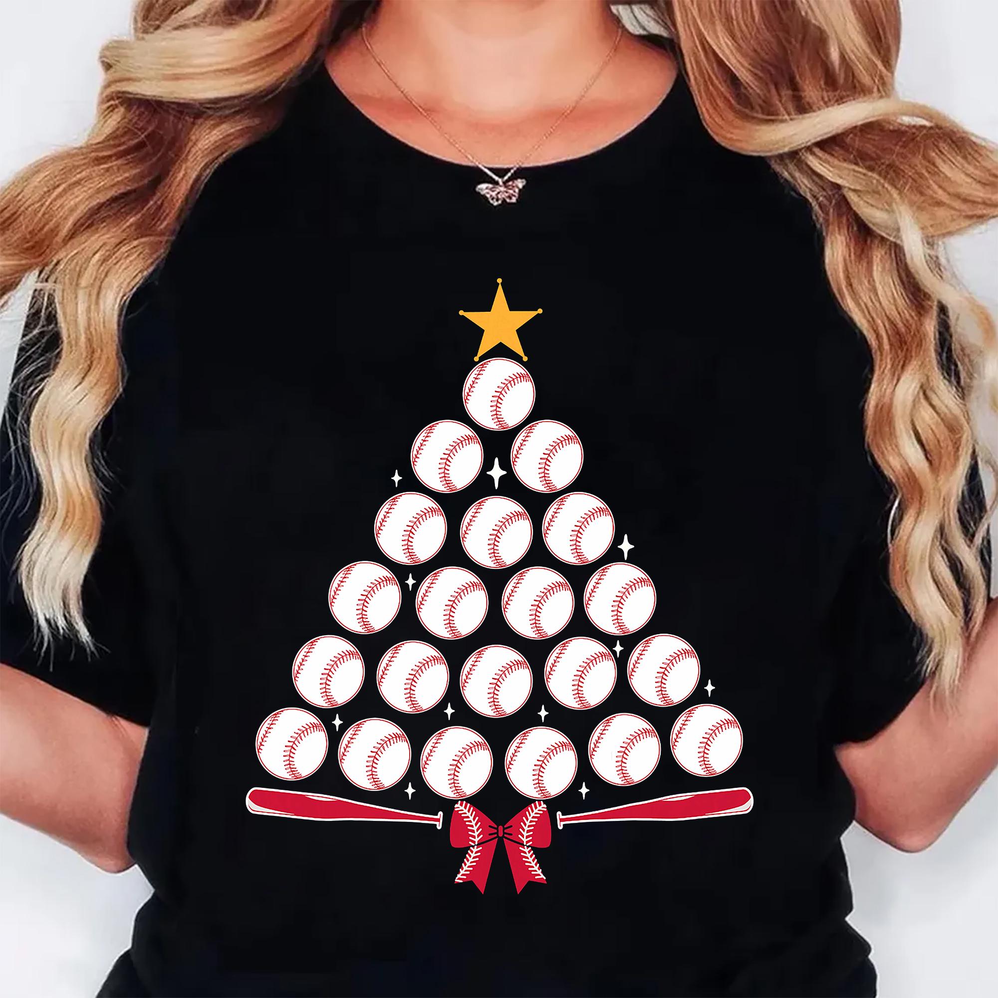 Baseball Christmas Tree PNG Bundle, Sports Xmas Tree Sublimation, Funny ...