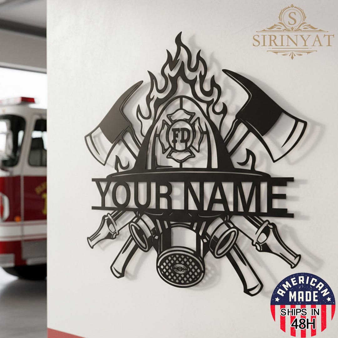 Personalized Firefighter Metal Wall Art,custom Name Fireman Sign ...
