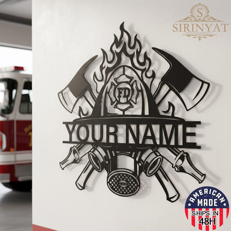 Personalized Firefighter Metal Wall Art,custom Name Fireman Sign ...